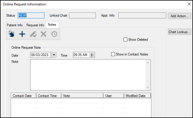 Online Appointment Requests